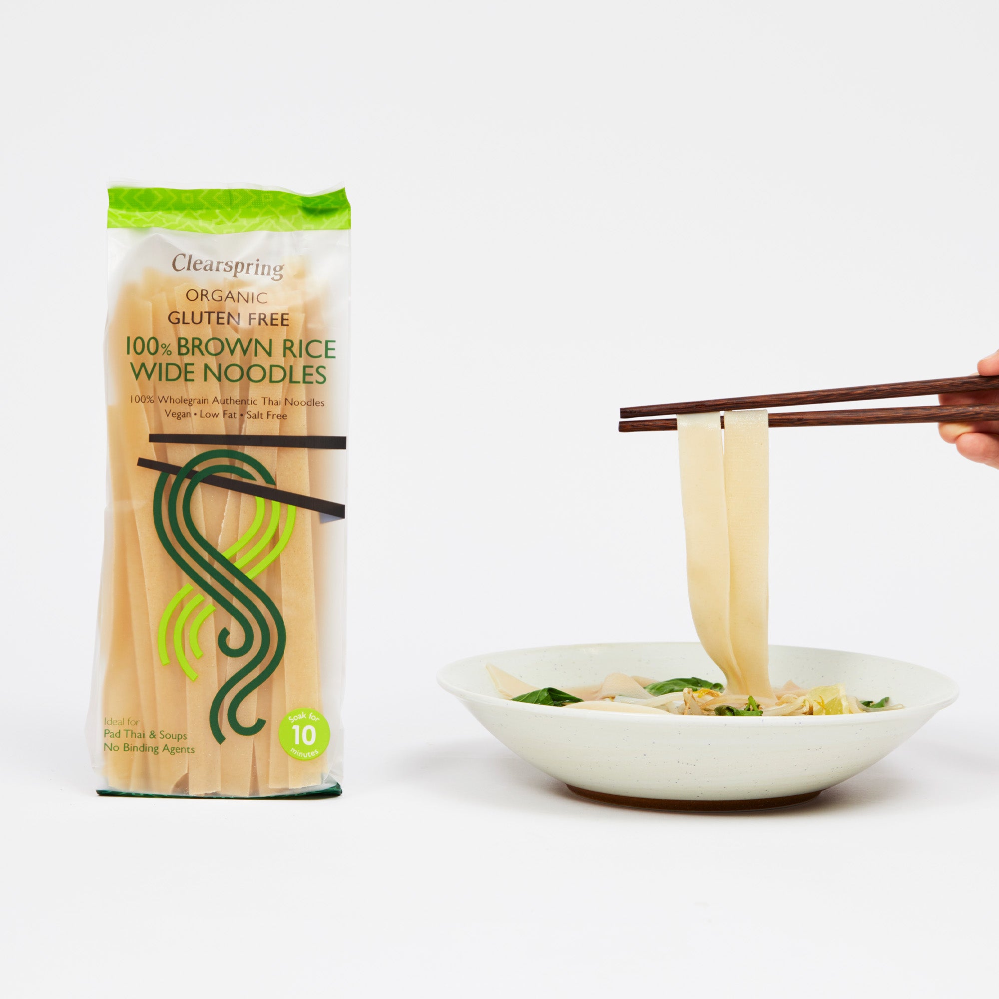 Clearspring Organic Gluten Free 100% Brown Rice Wide Noodles