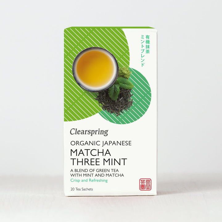 Organic Japanese Matcha Three Mint - 20 Tea Sachets | Clearspring