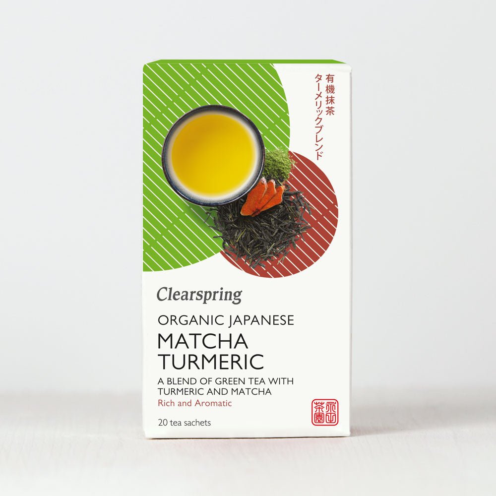 Organic Japanese Matcha Turmeric - 20 Tea Sachets | Clearspring